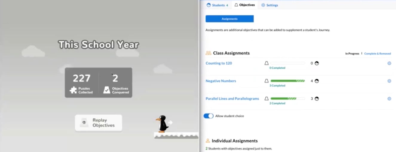 Assignments with the New ST Math